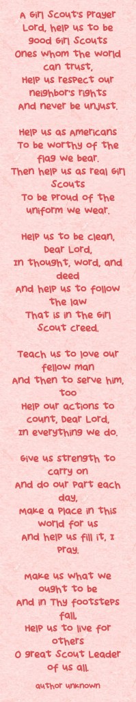 A Girl Scouts’ Prayer – Use Resources Wisely